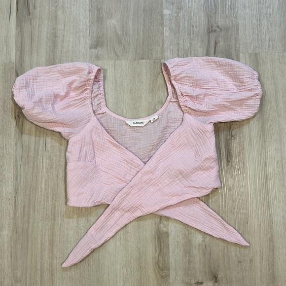 Glassons | Tops | Glassons Pink Tie Front Blouse Shirt | Poshmark